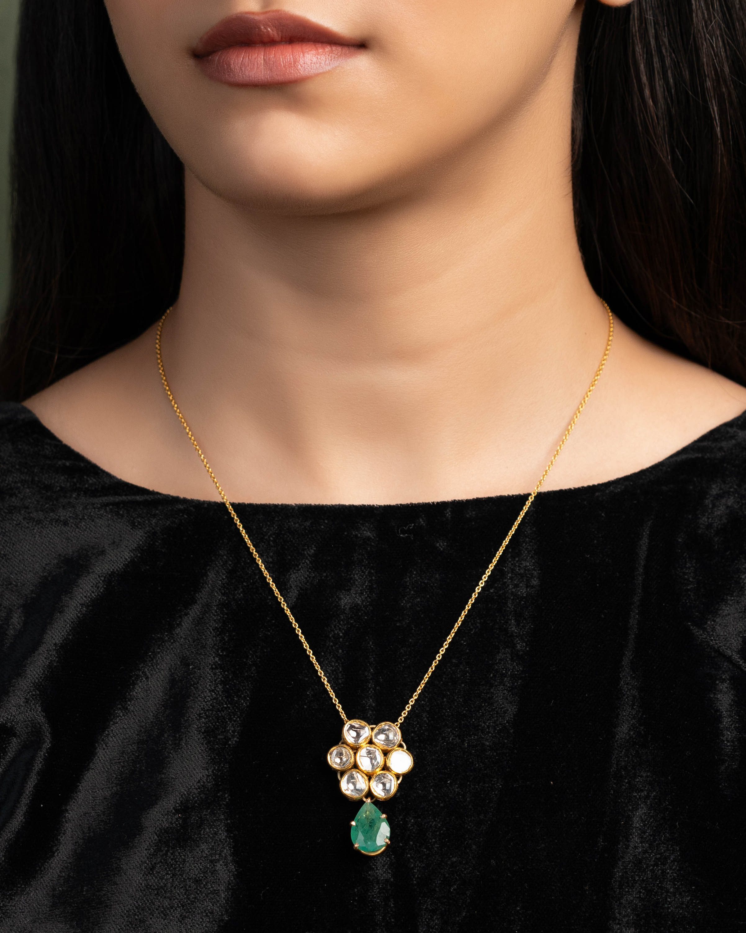 Devanshi Polki Pendant – Tyaani Jewellery LLP