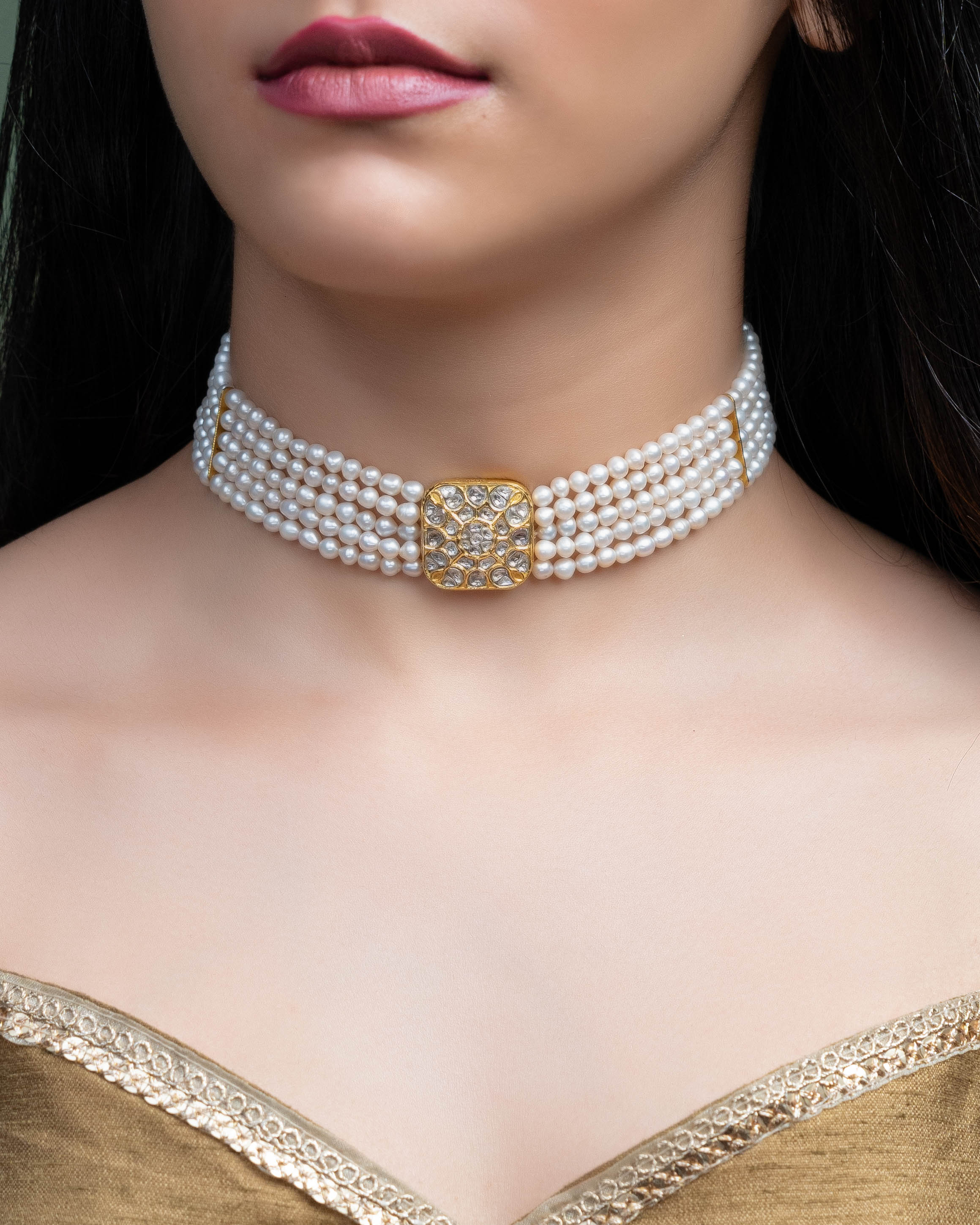 Rutu Polki Bead Choker – Tyaani Jewellery Private Limited