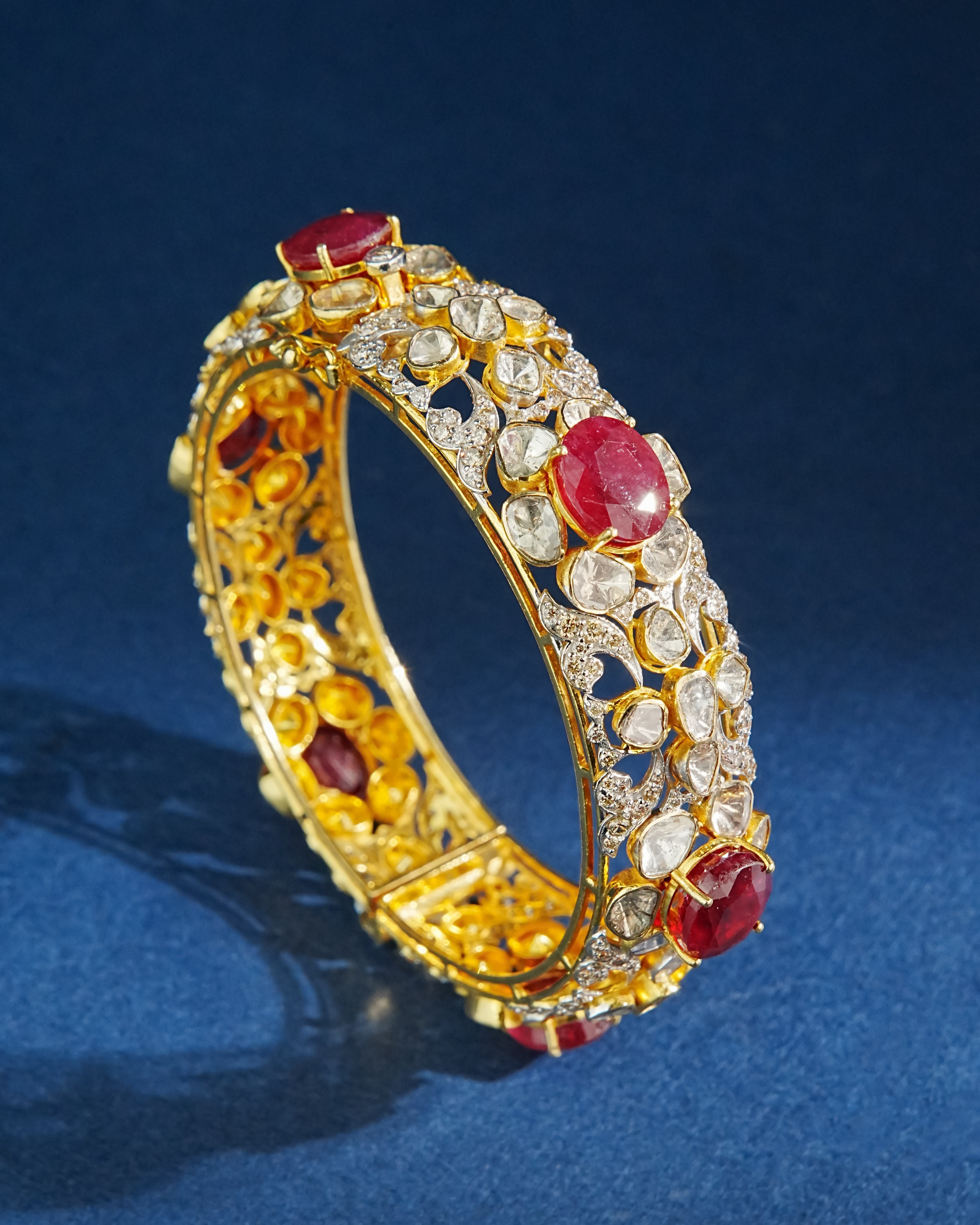 Odria Polki And Diamond Bangle – Tyaani Jewellery Private Limited