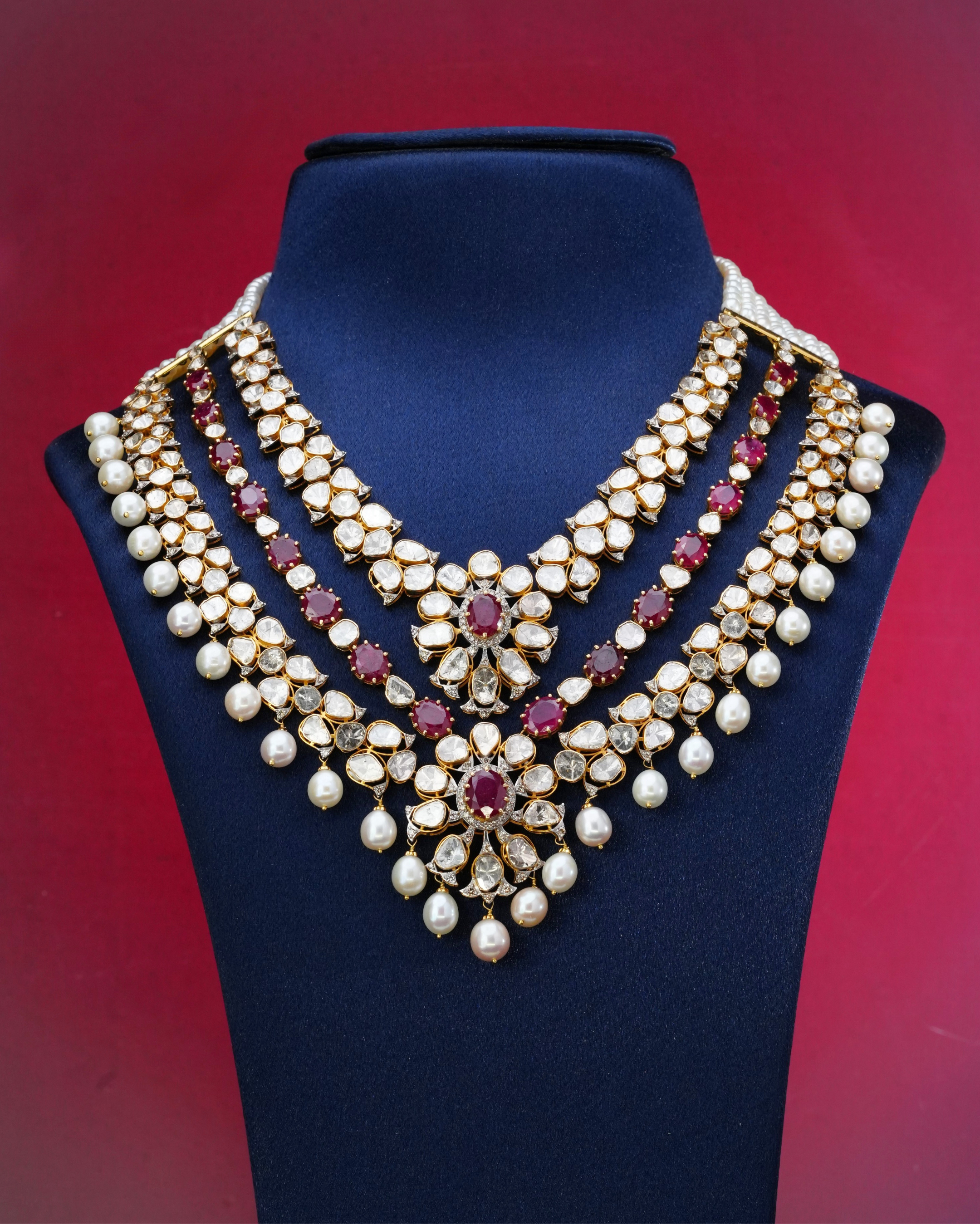 Latika Polki And Diamond Long Necklace – Tyaani Jewellery Private Limited