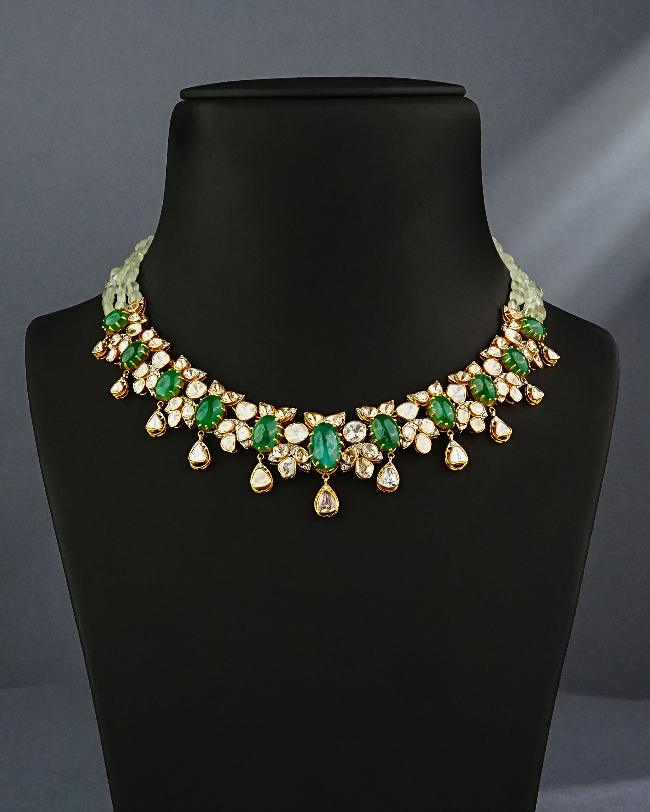 Jiva Polki And Diamond Necklace – Tyaani Jewellery Private Limited
