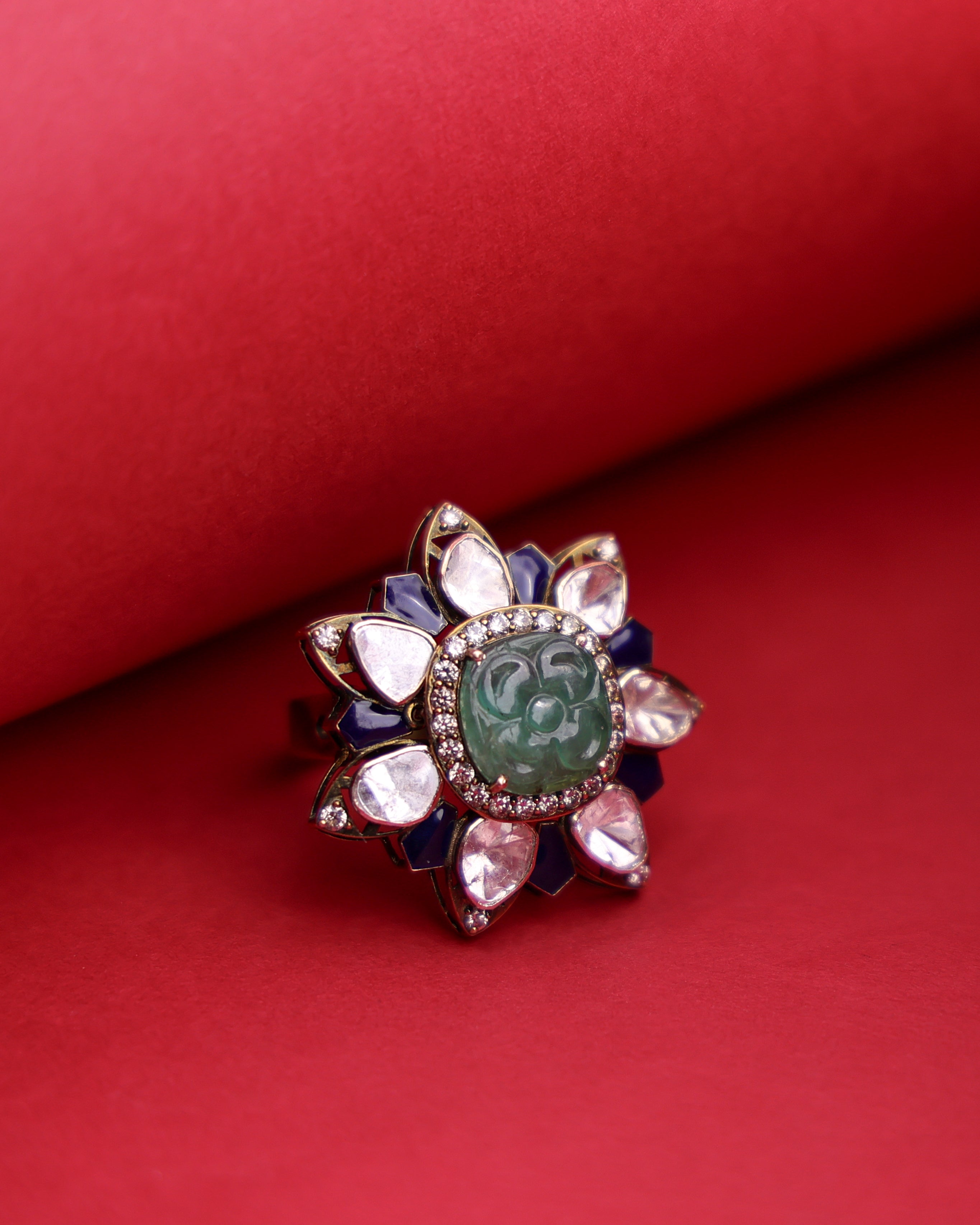 Tristin Polki And Diamond Ring – Tyaani Jewellery Private Limited