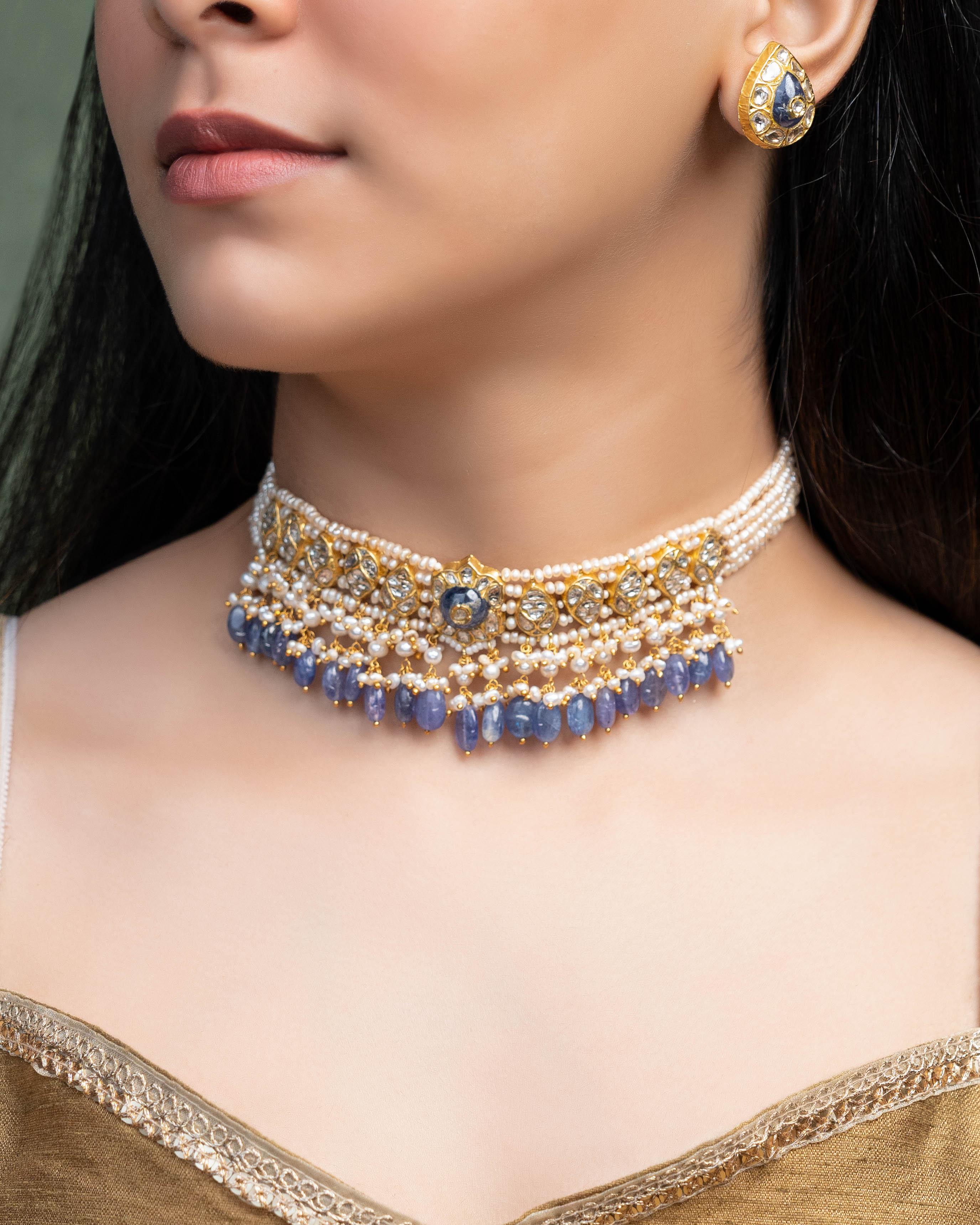 Arshiya Choker And Swati Tops Polki Set – Tyaani Jewellery Private Limited
