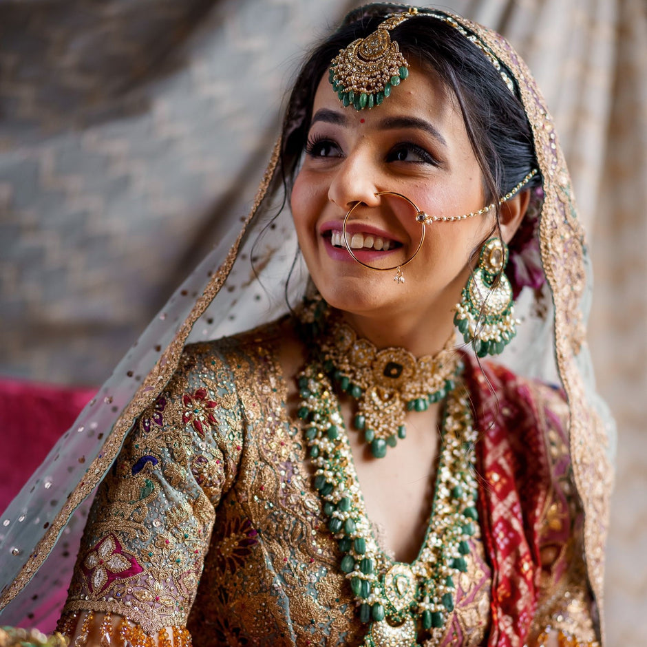 Priya Necklace And Meera Long Earrings Polki Set – Tyaani Jewellery LLP