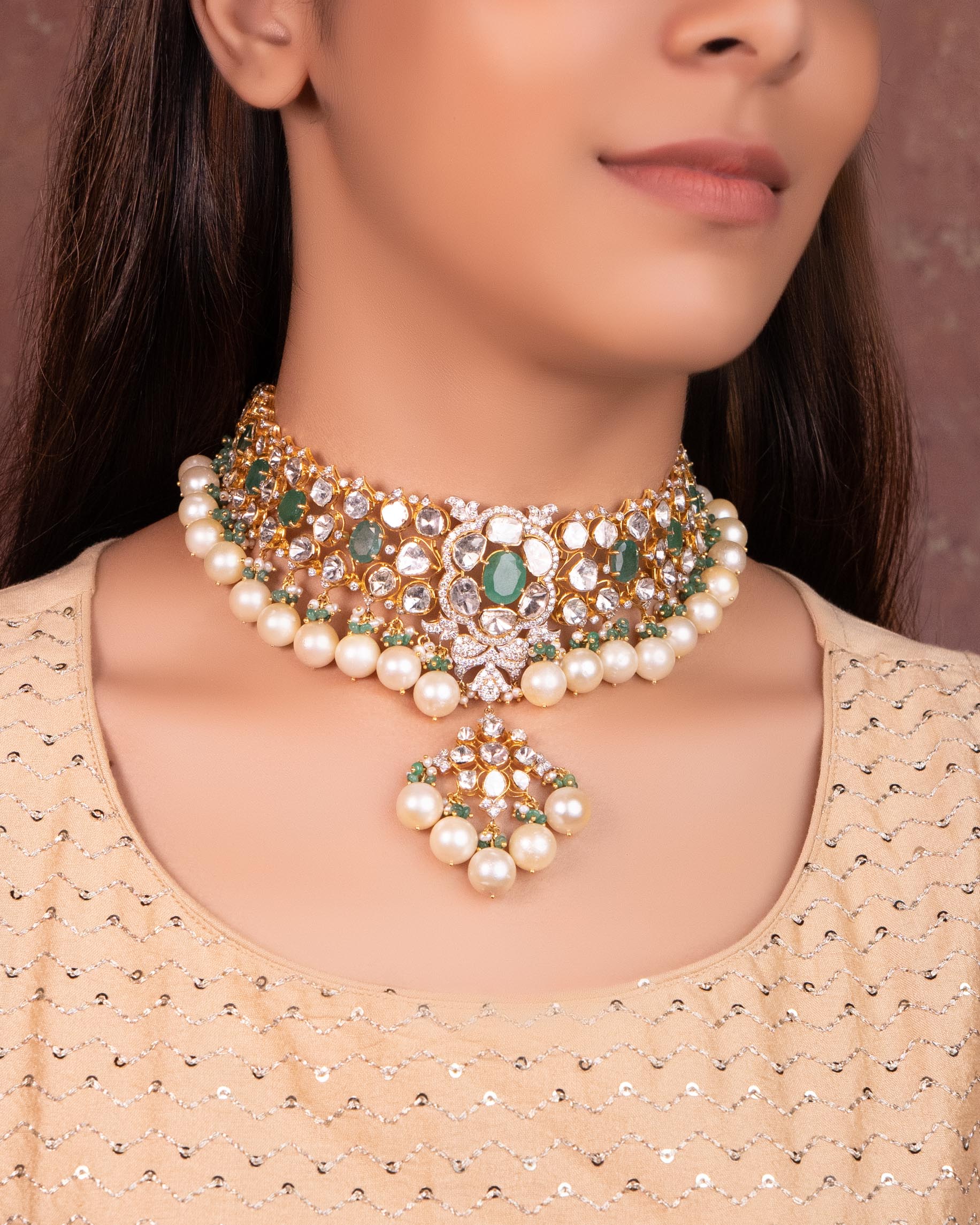 Sikha Polki And Diamond Necklace – Tyaani Jewellery LLP