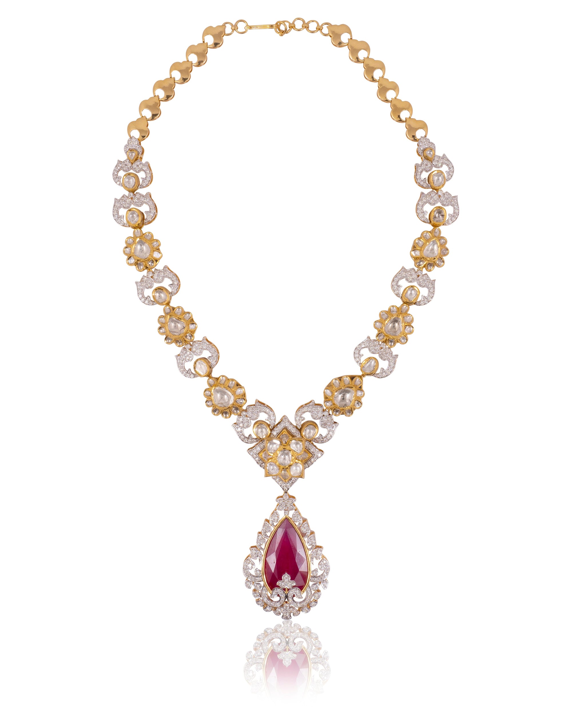 Wamini Polki And Diamond Long Necklace – Tyaani Jewellery LLP