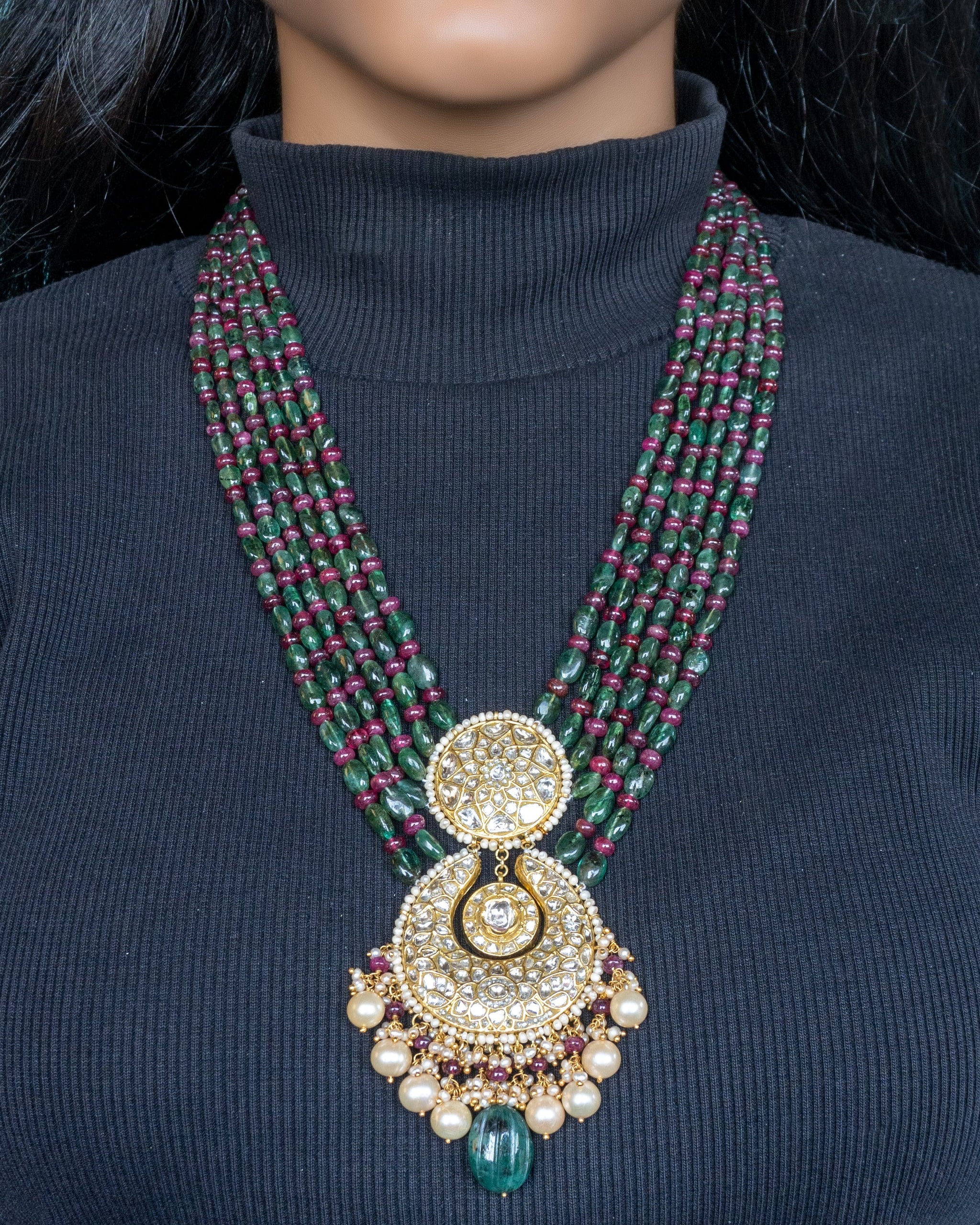 Polki & Judau Long Necklaces with Bead Pendant | Tyaani – Tyaani ...