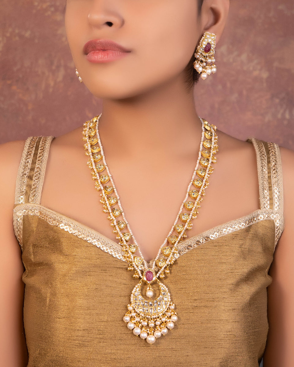 Vinaya Polki Long Necklace – Tyaani Jewellery LLP