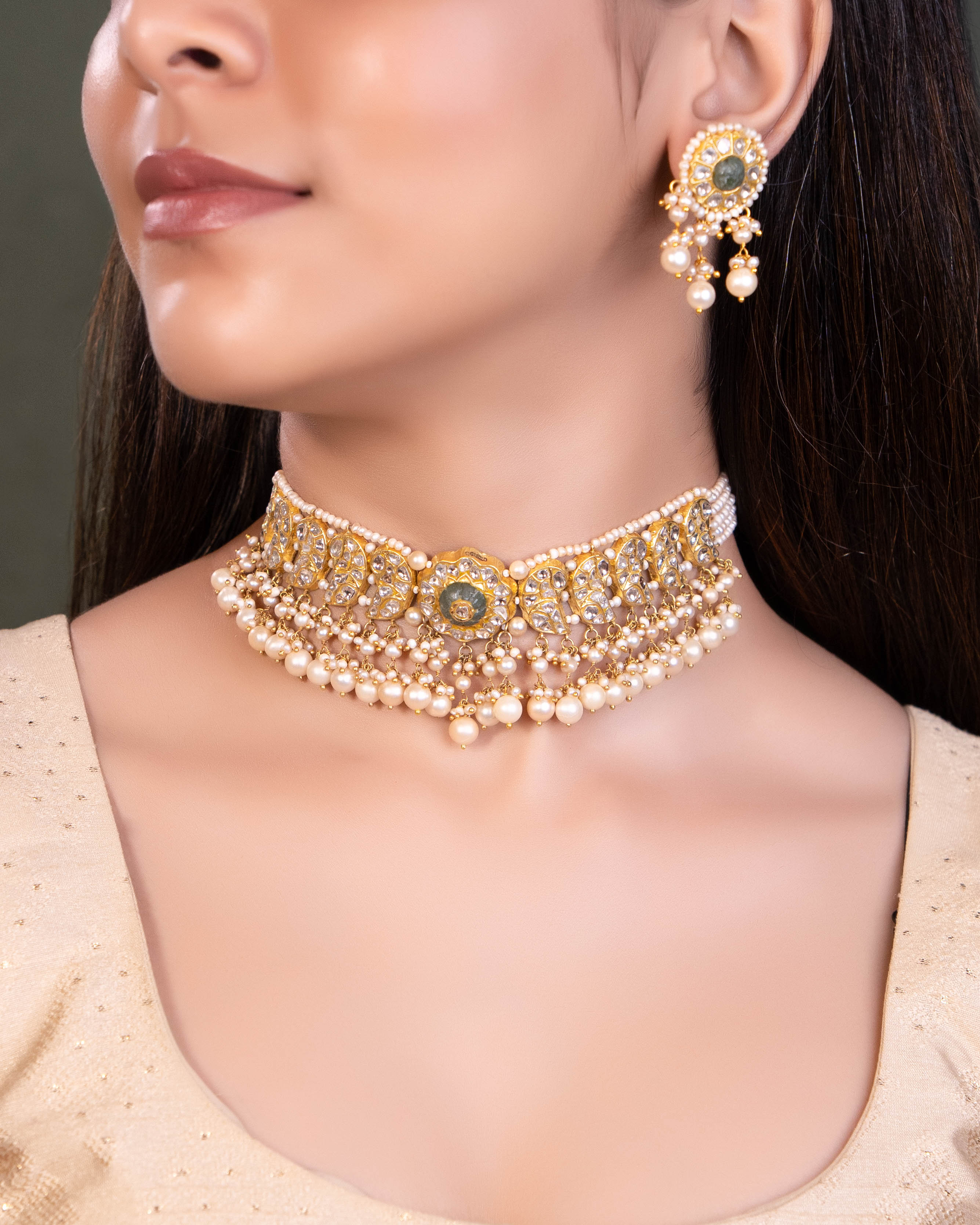 Namiya Choker And Swashi Tops Polki Set – Tyaani Jewellery Private Limited